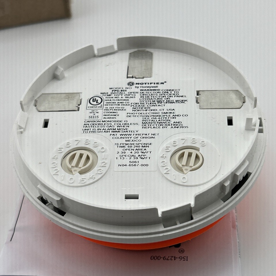 Notifier FPC-951 Smoke Detector- White (Replace By 2035) 783863052712| eBay