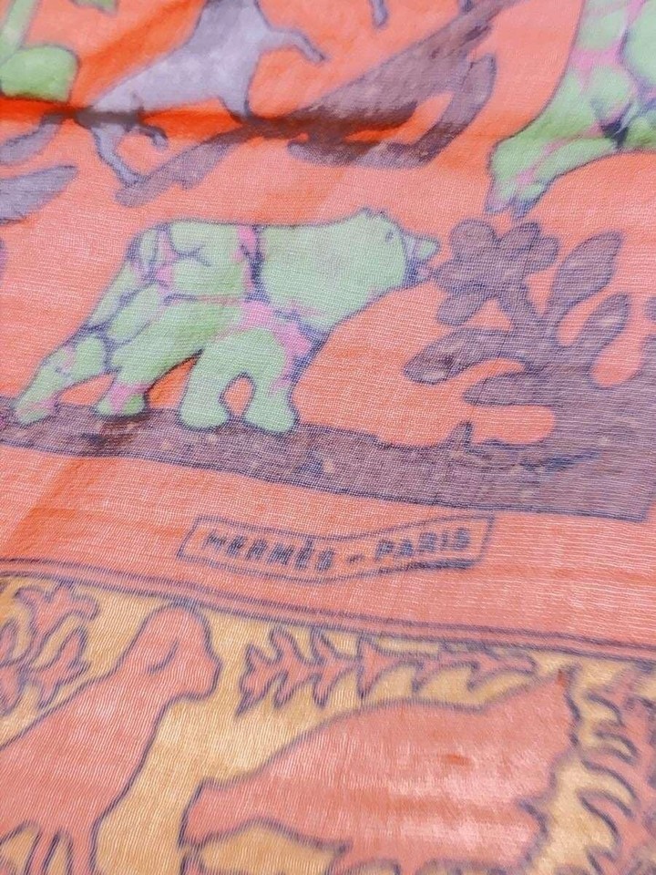 HERMES Carr 40 Early America Scarf Silk ORN Ladies From JAPAN | eBay