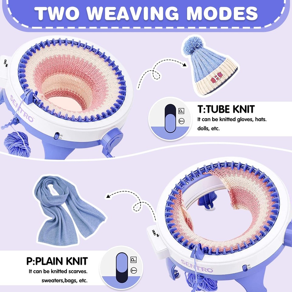 SENTRO 48 Needles Knitting Machines with Row Counter Smart Knitting ...