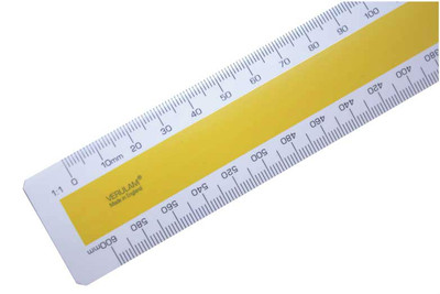 30cm 12" No.1 Verulam Mechanical Engineers RIBA scale ruler 1:1 1:2 1:5 ...