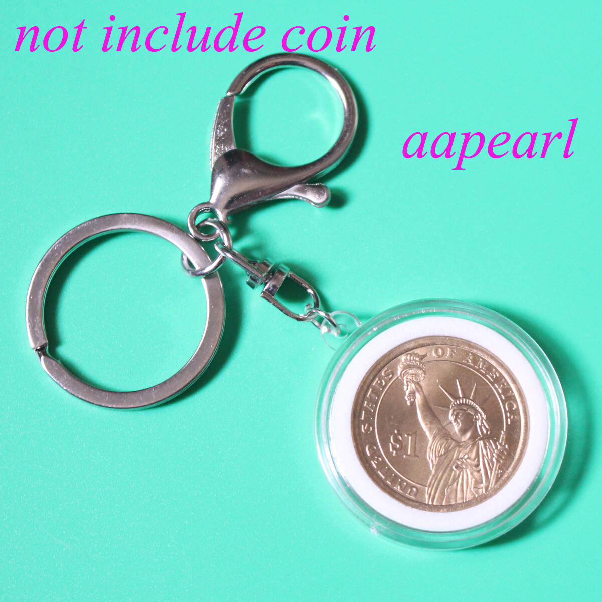 1 Pcs Acrylic Clear Coin Box Key Chains Collections Coin Fit 25mm 27mm ...