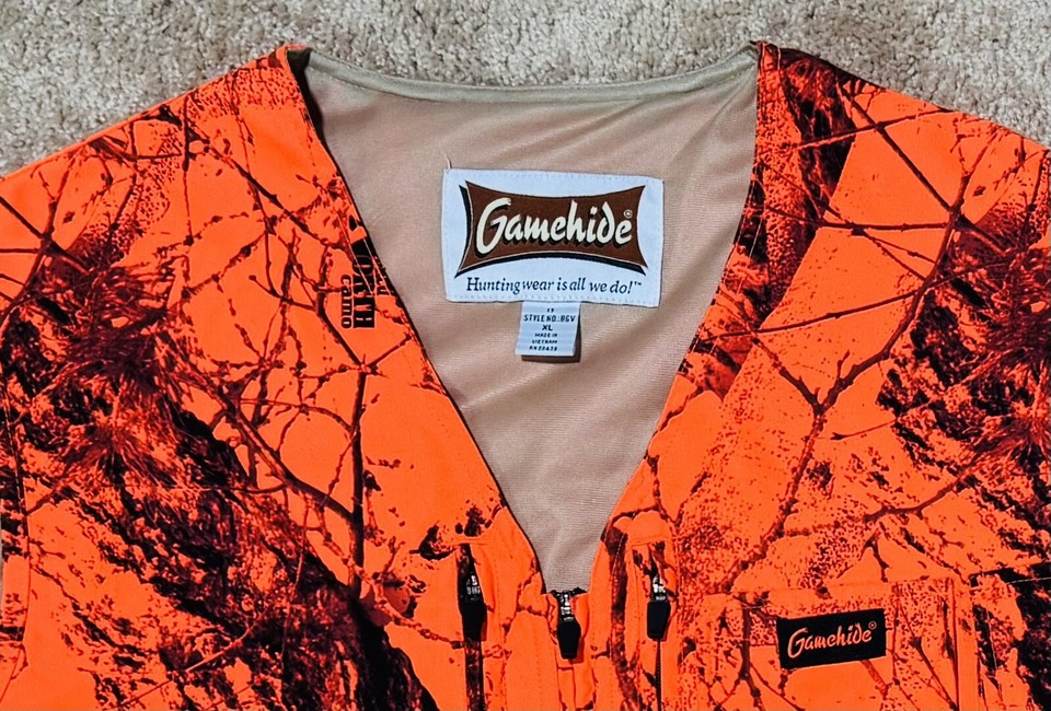 Blaze Orange Gamehide Hunting Vest • Size XL • Naked North Camo • New ...