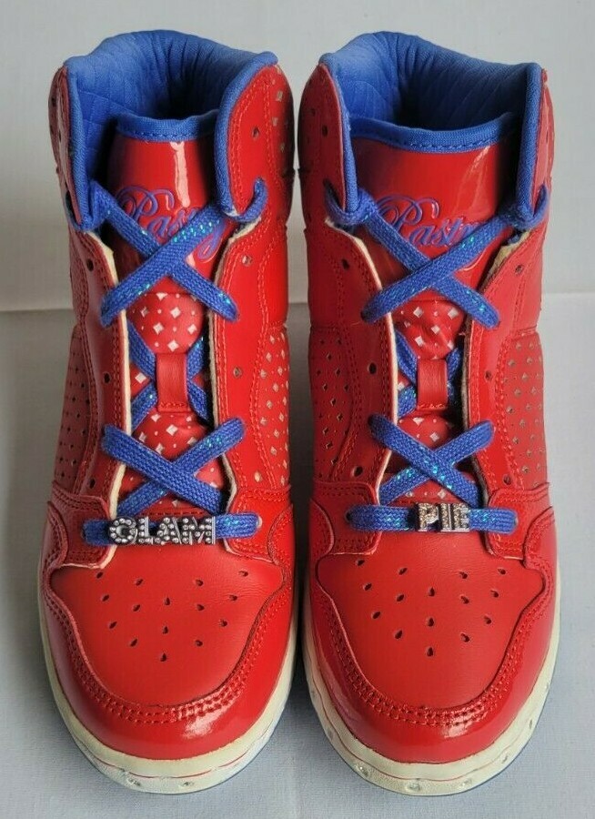 Womens Size 7.5 Red Pastry High Top Glam Pie Leather Sneakers RA71004 ...
