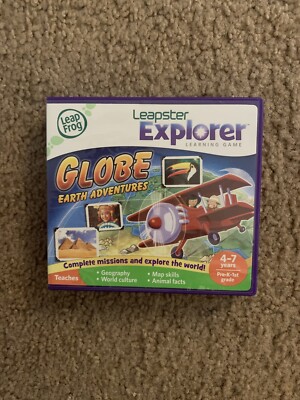 Leapfrog Leapster Explorer GLOBE EARTH ADVENTURES Learning Game, 4-7 ...