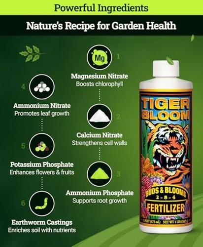 FoxFarm Tiger Bloom Liquid Fertilizer Concentrate - Fast Assorted Sizes ...