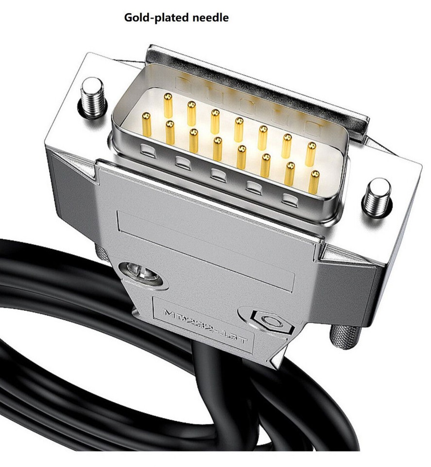 DB15 2 Rows D-SUB 15 Pin RS232 Serial Male Female Shielded Cable Wire ...