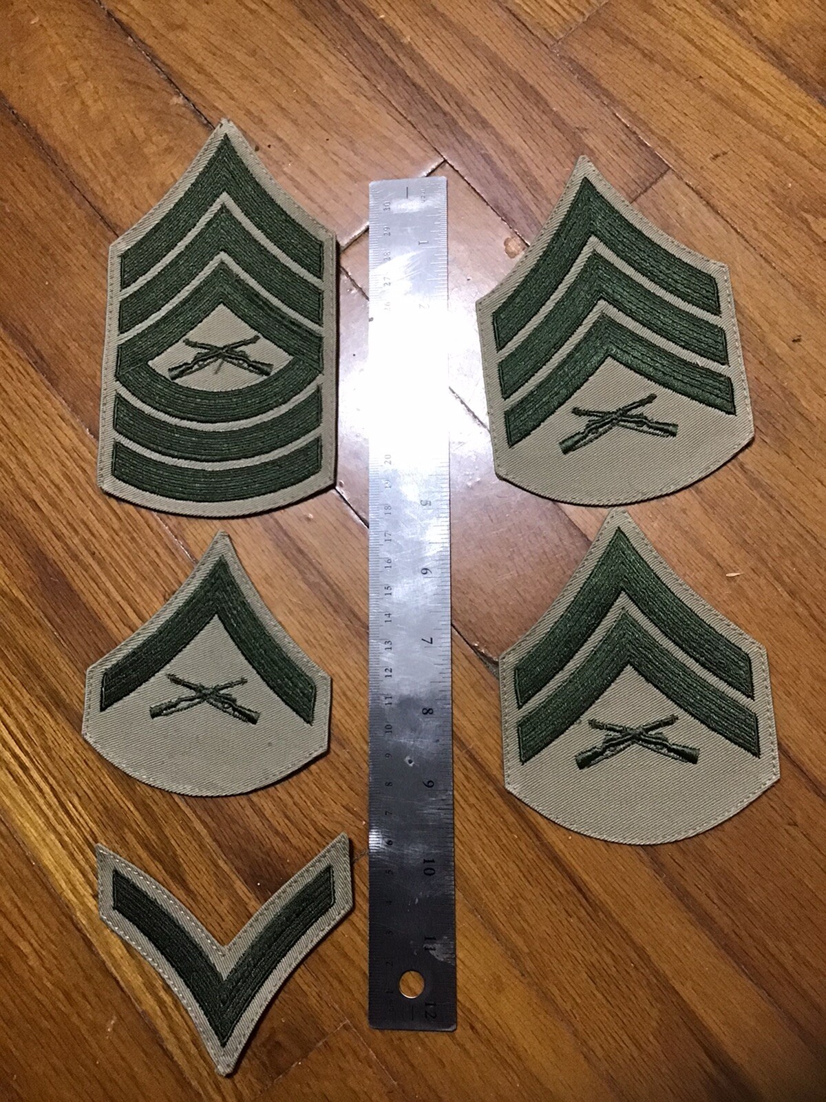 US Marine Corps Chevrons (5) Master Sergeant, Private, Corporal ...