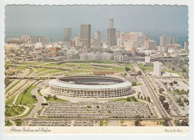 Vintage Atlanta ATL Georgia Postcard Atlanta Stadium and Skyline Braves ...
