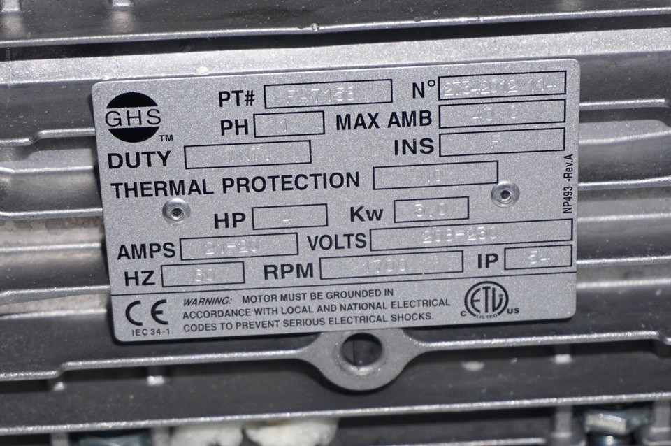 Rotary Lift FA7158 4HP Power Unit Motor for some SPO20 & SM30 heavy ...