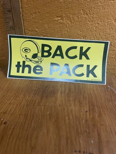 Vintage Green Bay Packers Bumper Sticker “Back The Pack” 70’s NFL | eBay