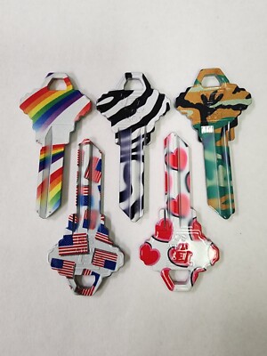 Jet Keys Groovy Patterns House Key Blank Variety 5-Pack-SC1-FREE ...