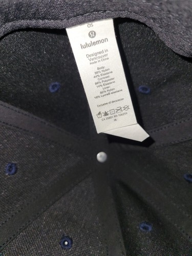 Lululemon Hat Cap Womens Black Elastic Strap Lightweight Run Jog ...