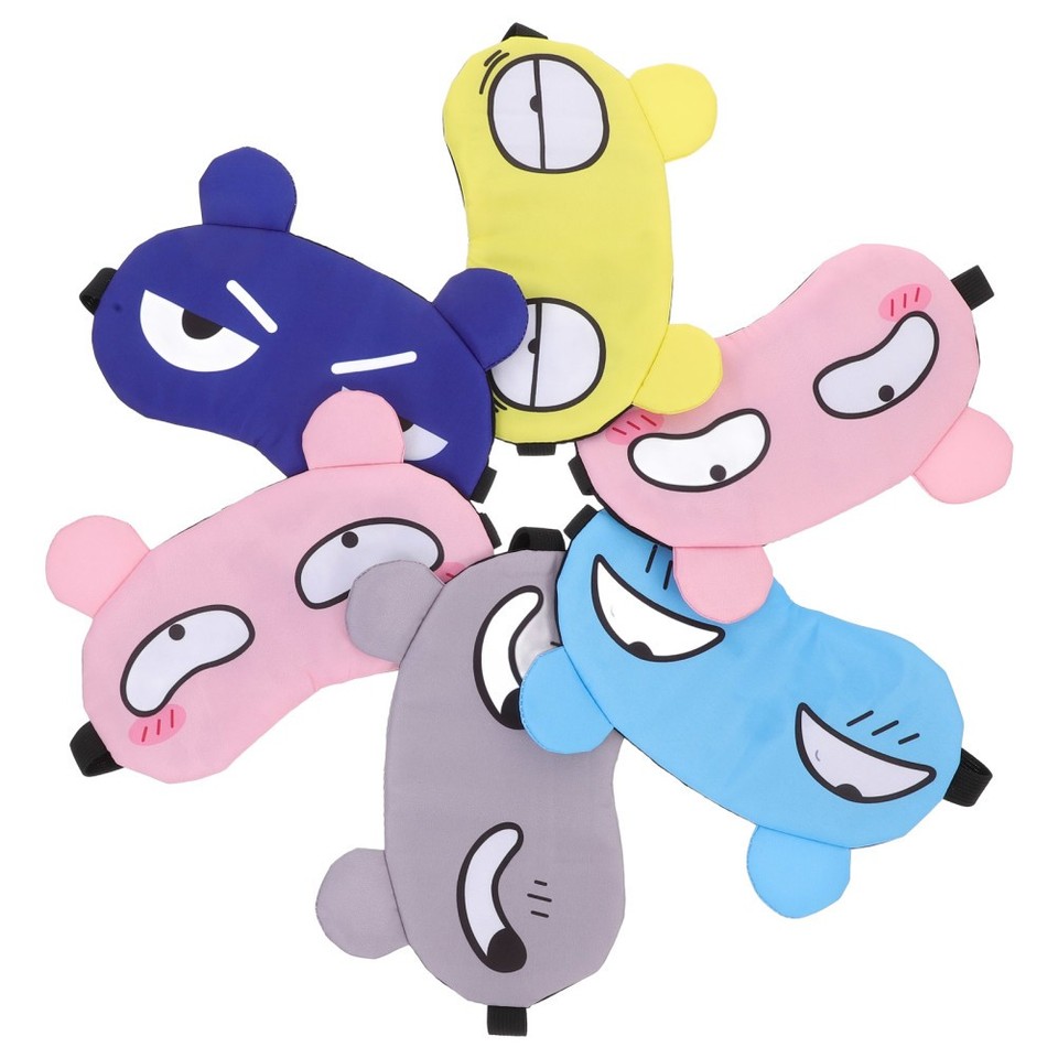 6pcs Silk Sleep Mask Soft Sleeping Eye Masks Funny Animal Blindfolds ...