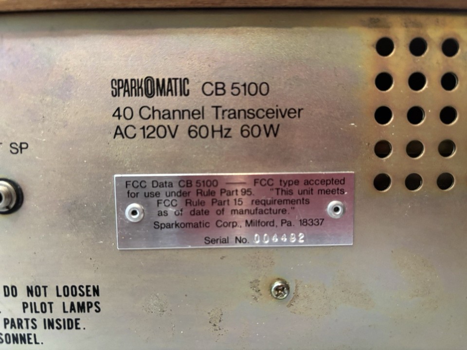RARE Sparkomatic Model CB5100 CB-5100 CB Radio Base Station 40 Channel L@@K | eBay