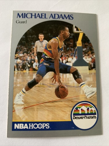 1990-91 Hoops Basketball #91 Michael Adams Denver Nuggets NmMt Free ...