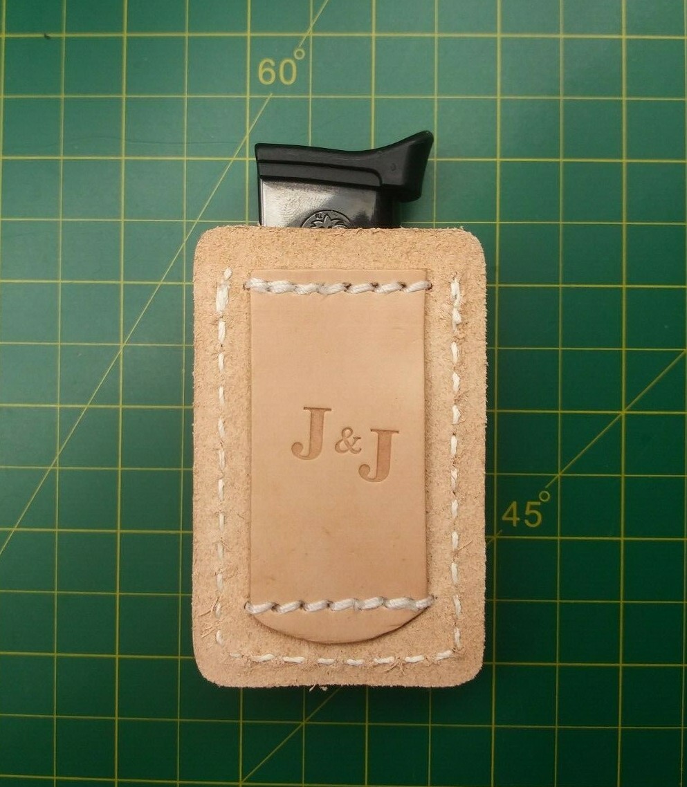 J&J PREMIUM LEATHER 380 MAGAZINE POCKET / BELT LOOP HOLDER CARRIER ...