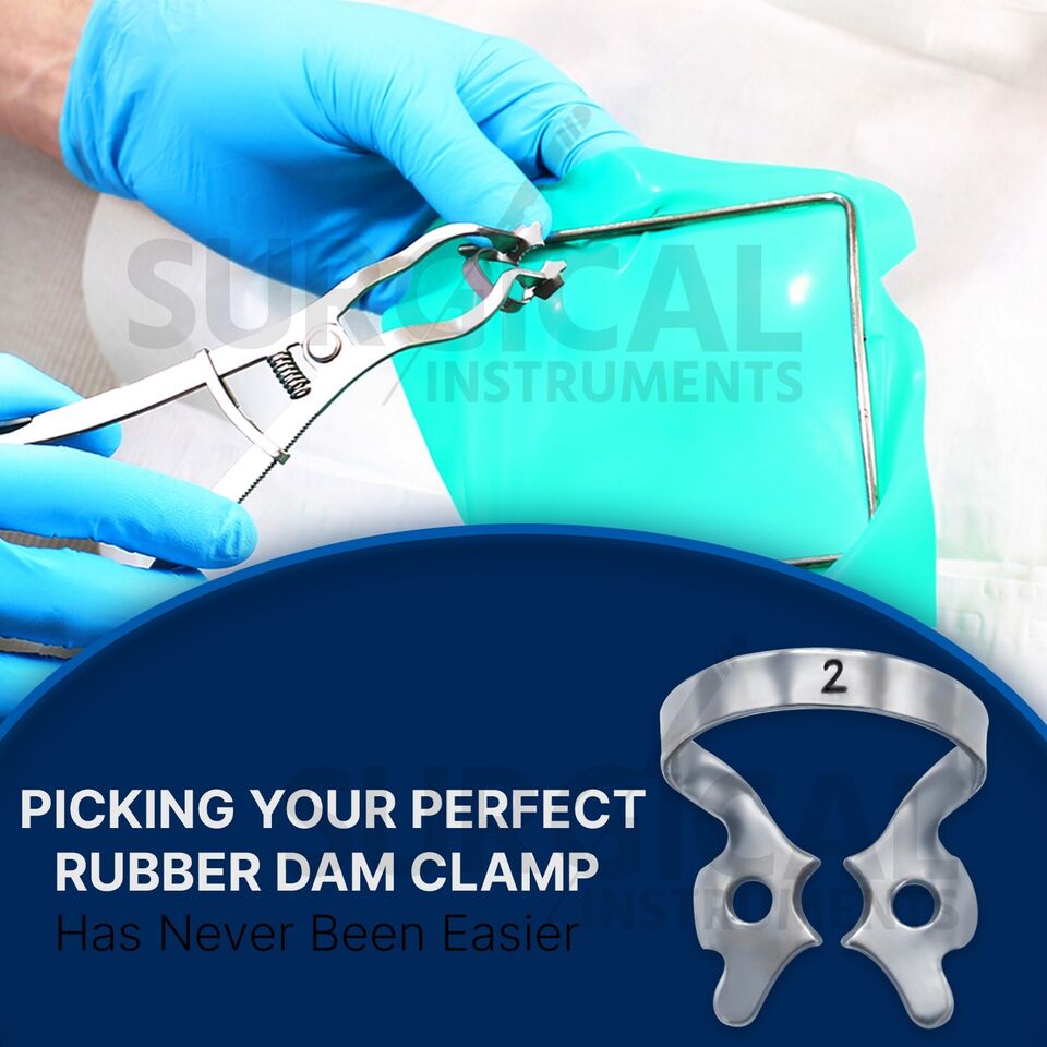 10 Pcs Endodontic Rubber Dam Clamps #2 Stainless Steel Surgical Dental ...