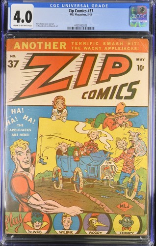 Zip Comics #37 CGC VG 4.0 Scarce Golden Age Super-Hero! Archie 1943 | eBay