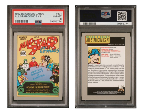 🌟 🦄 *ALL STAR COMICS NO.3* PSA 8!! 1992 DC COSMIC CARD #171 ⚡POP 2⚡ | eBay