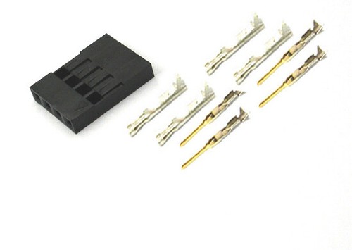 Dupont 2.54mm 4-pin Jumper connector gold male female crimp terminal ...