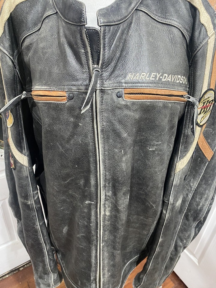 Harley Davidson Men's Boulevard Distressed Leather 2XLT Jacket 97170 ...