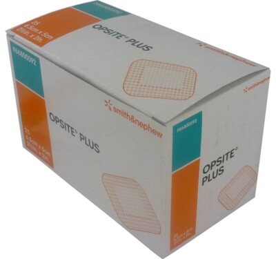 OPSITE PLUS ADHESIVE FILM DRESSING 6.5 X 5 CM BOX= 25 DRISSINGS - 25 ...