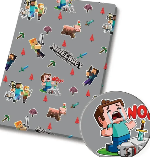 Minecraft Game blocks character polycotton Fabric Half Yard (18” x 55 ...