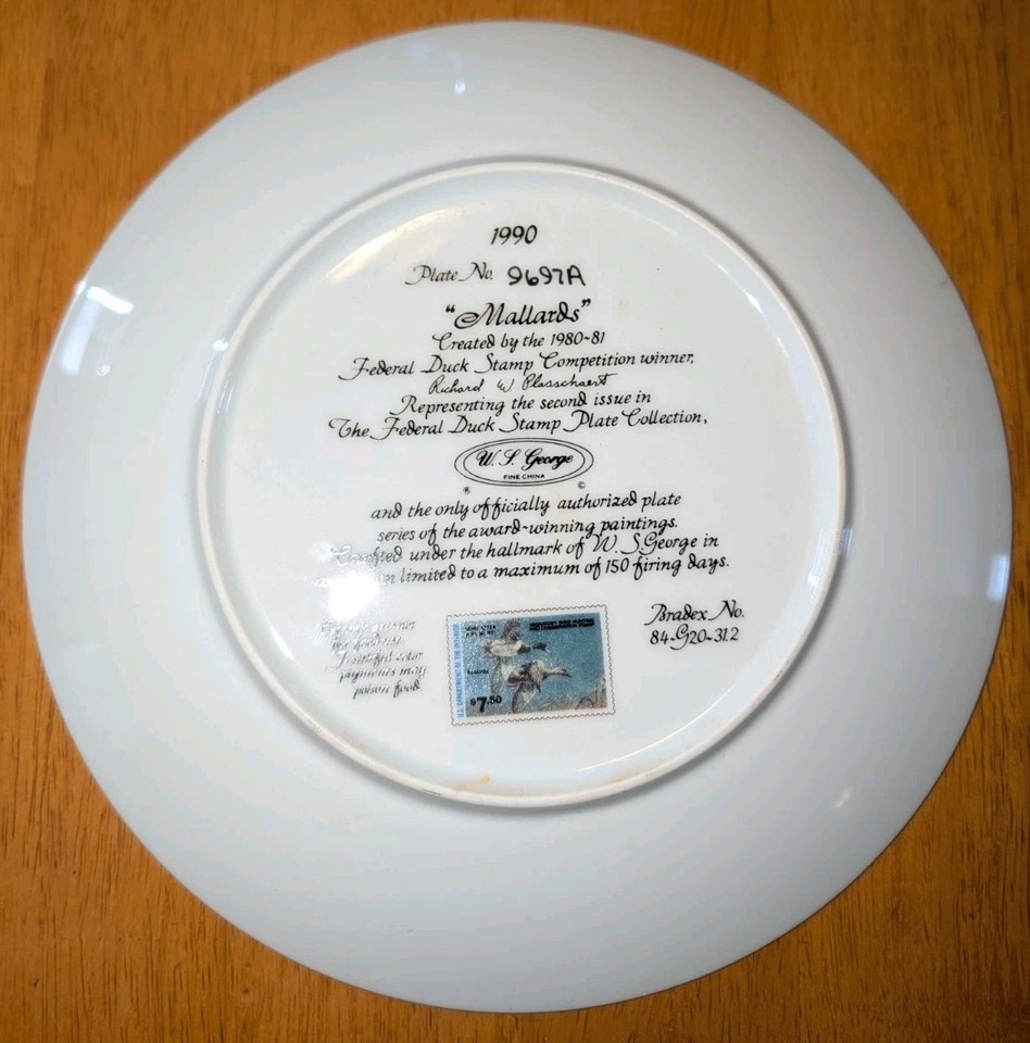 8 Bradford Exchange Federal Duck Stamp Plates 1990s W.S. George Mint ...