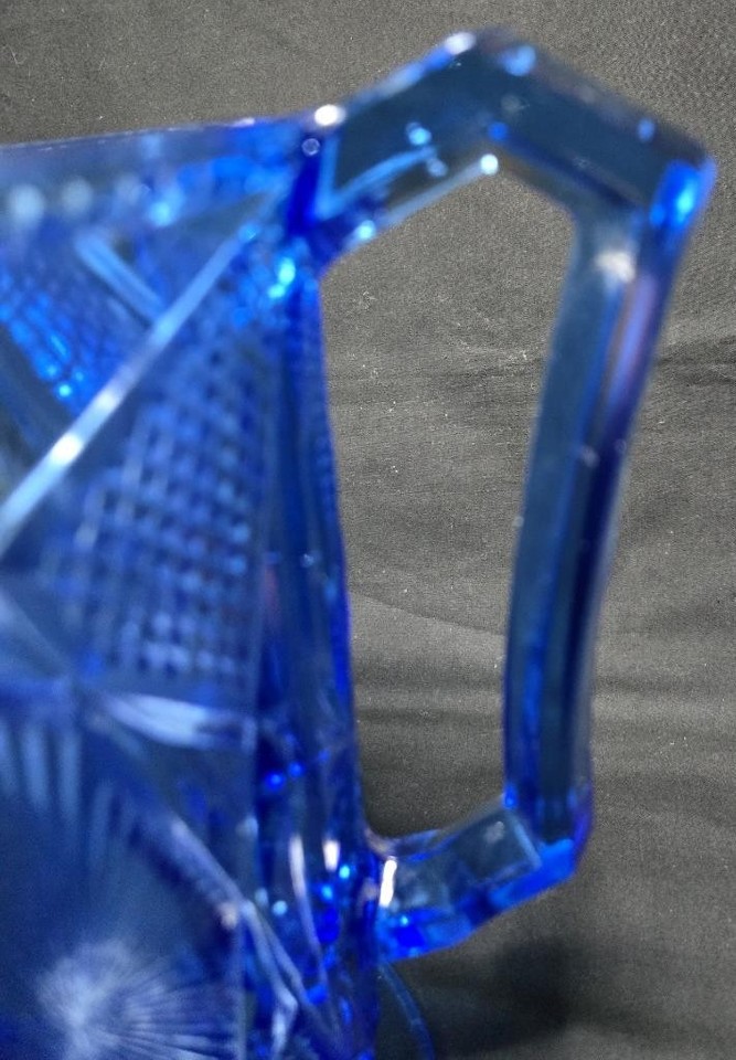 Cobalt Blue Brazen Shield Lemonade Water Set Indiana Tumbler Greentown ...