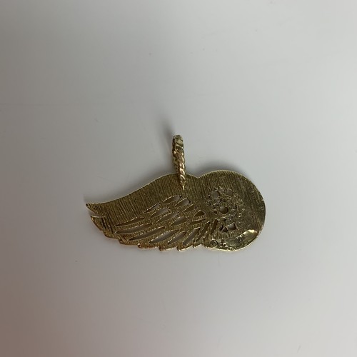 Detroit Red Wings 10k Yellow Gold Diamond Cut Logo Charm Pendant Tire ...