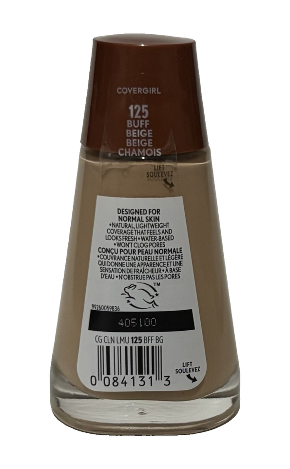 Covergirl Clean 125 Buff Beige Liquid Foundation Natural Lightweight | eBay