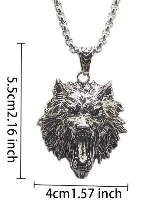 R6 - Howling Wolf Pendant Chain Necklace - Unisex Gift Present | eBay UK