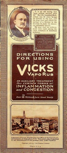 1923 DIRECTIONS FOR USING VICKS VAPO RUB BROWN TONE BOOKLET - E15-G | eBay