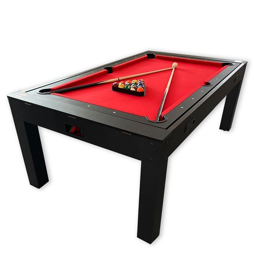 7 FT Multi Games Pool Table Red Air Hockey + Table Tennis + Table Top ...