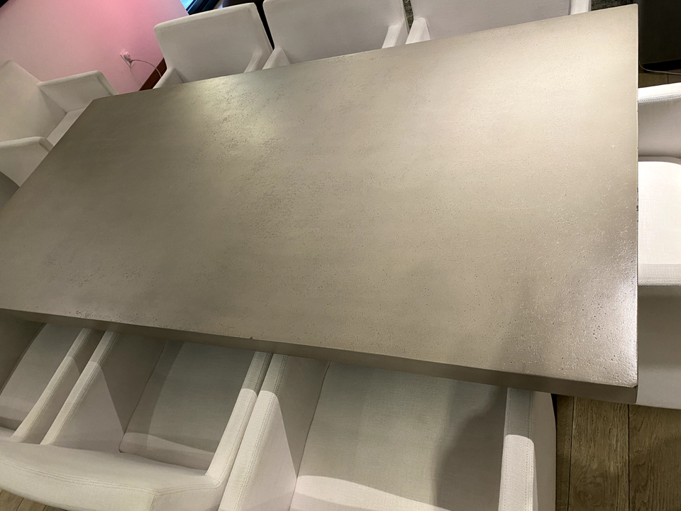 84" RESTORATION HARDWARE FRENCH BEAM CONCRETE & TEAK RECTANGULAR DINING TABLE | eBay