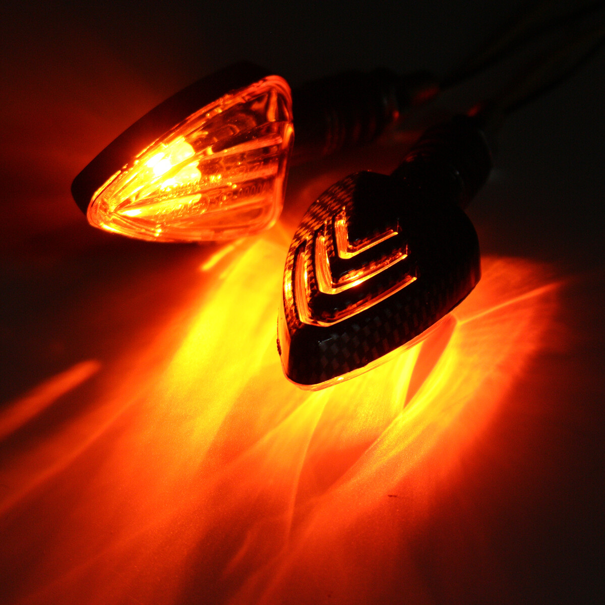 4X Carbon Mini Arrow Motorcycle Indicators Amber Turn Signal Light ...