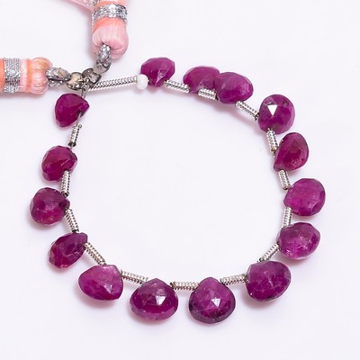 Natural Ruby Gemstone Heart Shape Faceted Beads 5X5 7X7 mm Strand 4" E ...