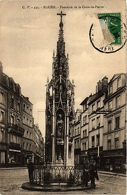 CPA ROUEN-Fontaine de la Croix de Pierre (349063) | eBay