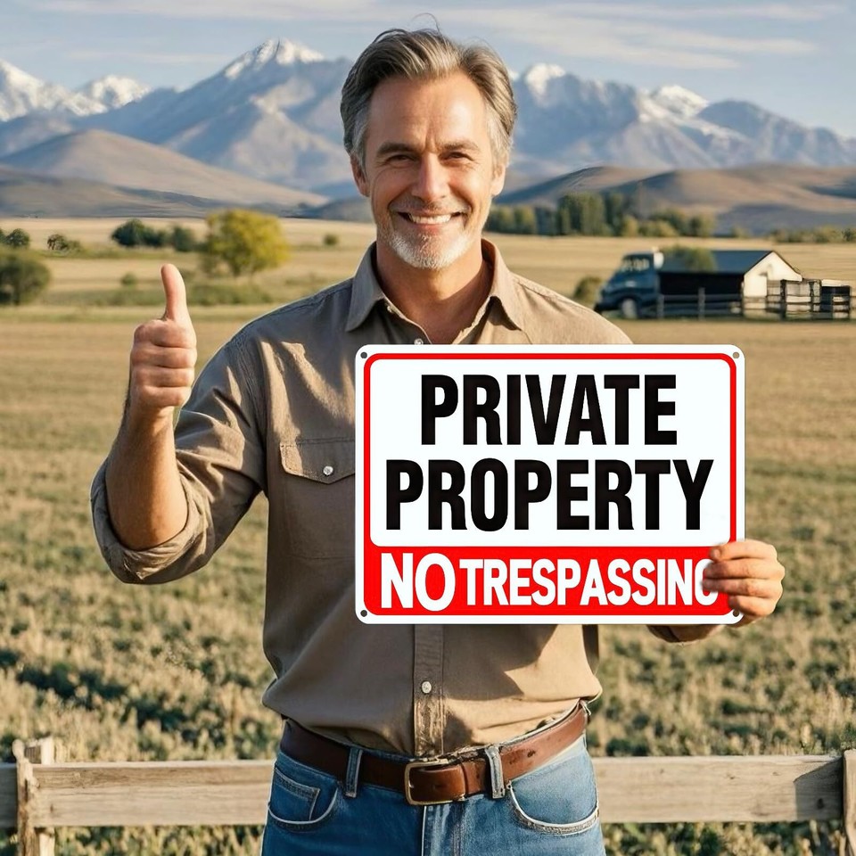 3 Pack Large Private Property No Trespassing Sign 8X12 Inch Rust Free ...