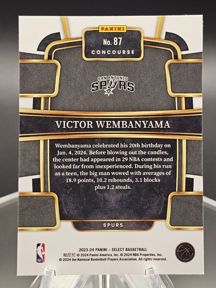2023-24 Panini Select Victor Wemby Wembanyama Concourse Rookie Blue | eBay