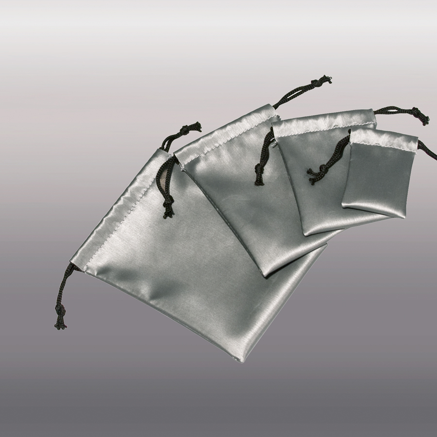 Faux Leather Bags Drawstring Pouch Steel Grey Jewelry Bags Gift Pouch ...