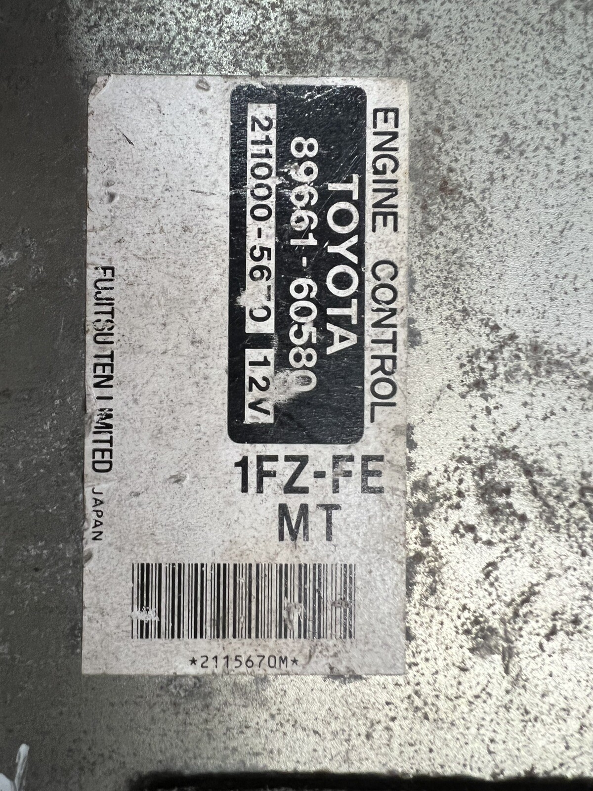 1fzfe toyota engine control 89661-60580 | eBay