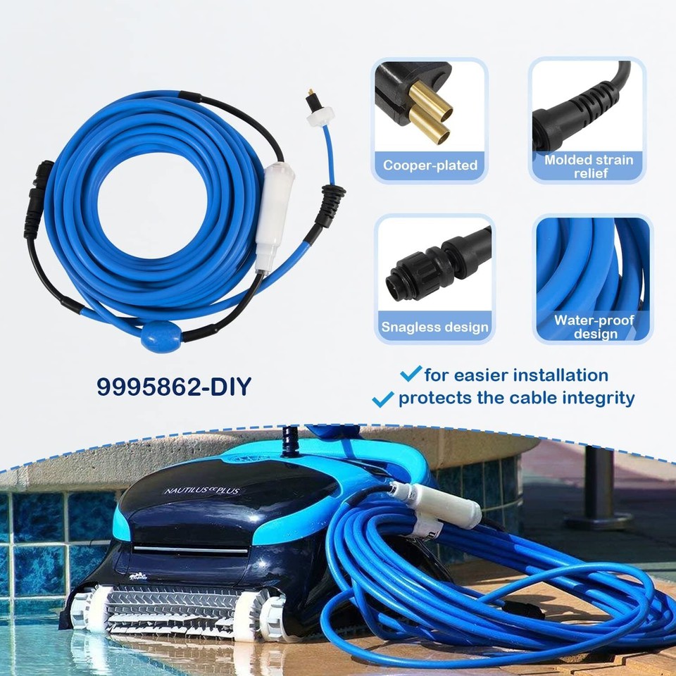 18M DIY Cable & Swivel 2 Wire 9995862 for Dolphin Pool Cleaner M200 ...