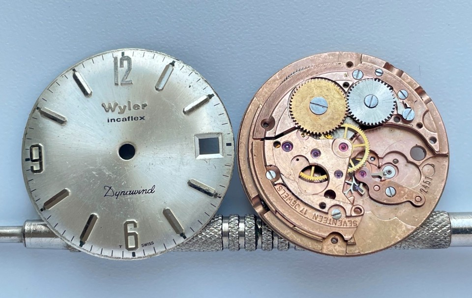 Wyler Dynawind Incaflex Men Watch Movement Eta 2451 17 Jewels Repair ...