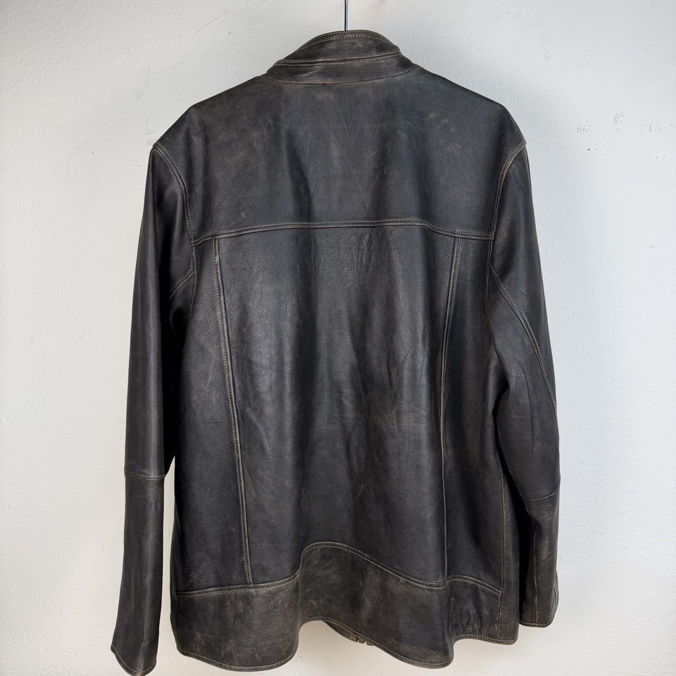 Tommy Bahama Men’s Rocker Highway Lamb Leather Jacket Distressed XXL ...