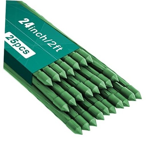 Garden Stakes 24 Inch 2ft 25 Pack,Sturdy Plant Metal Sticks 24Inch 1 ...