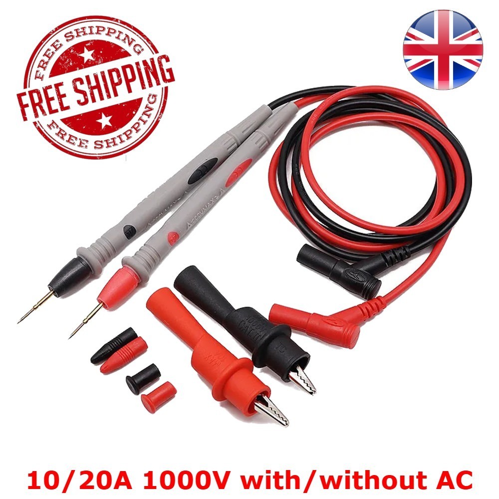 1 Pair Digital Multimeter Test Leads Soft Silicone Wire Needle Tip with ...