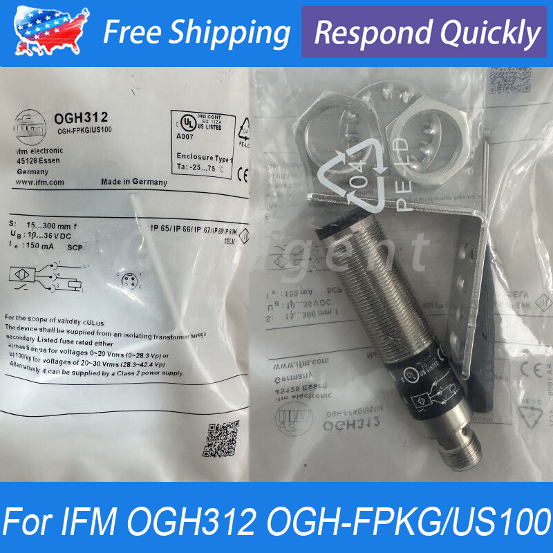 For IFM OGH312 OGH-FPKG/US100 10-36VDC 15-300mm 150mA Diffuse Reflection Sensor | eBay