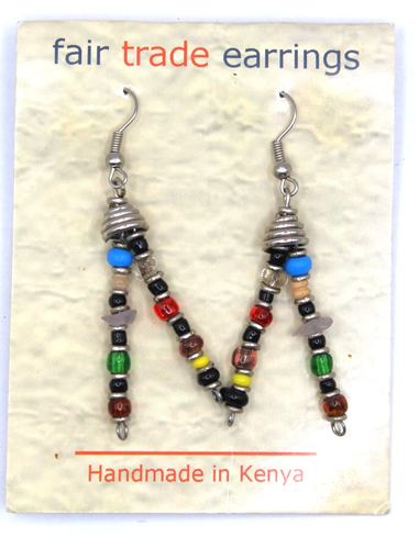 Fair Trade Drop Dangle Beaded Artisian Handmade in Kenya Earrings | eBay