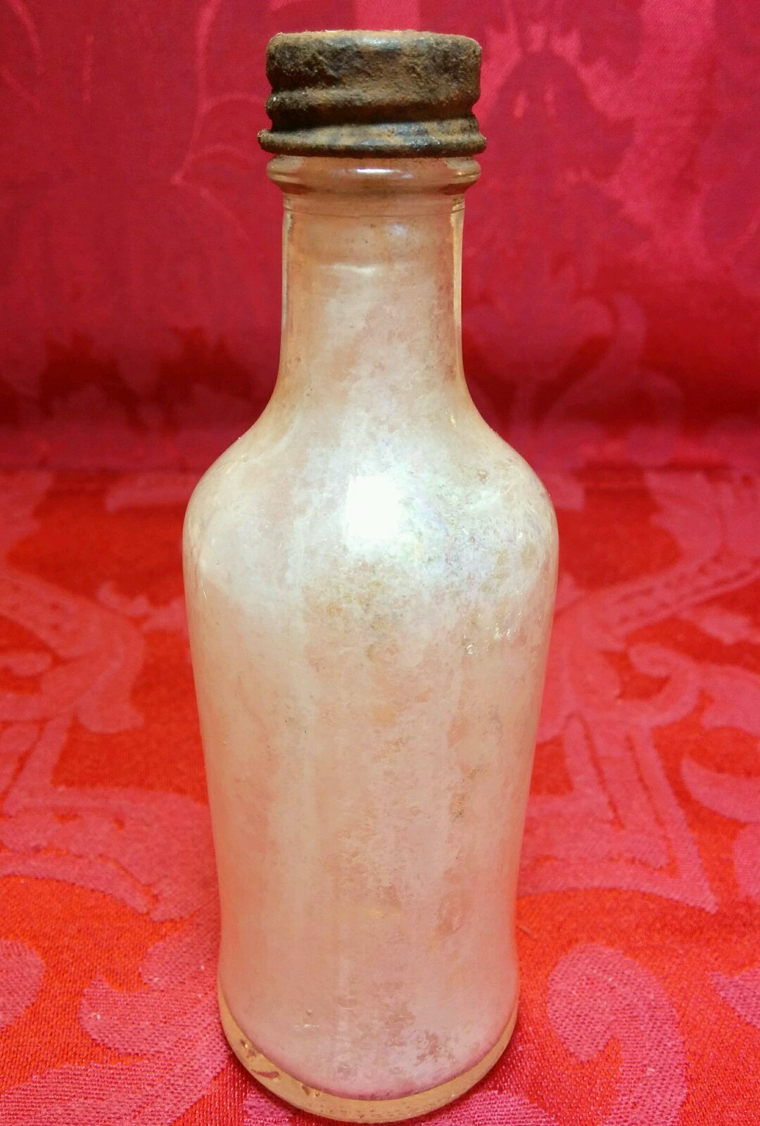 Vintage FITCH'S Medicine Bottle & Scew Lid - Round Clear Glass - White ...